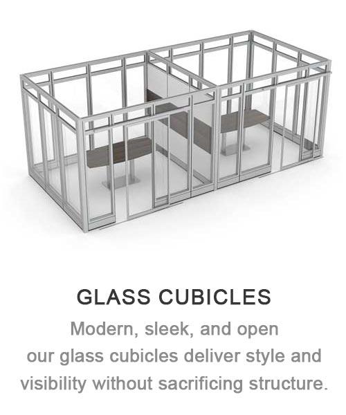 4-Person Cubicle Desk Workstation | Sapphire Cubicle System | 6x8x65"H